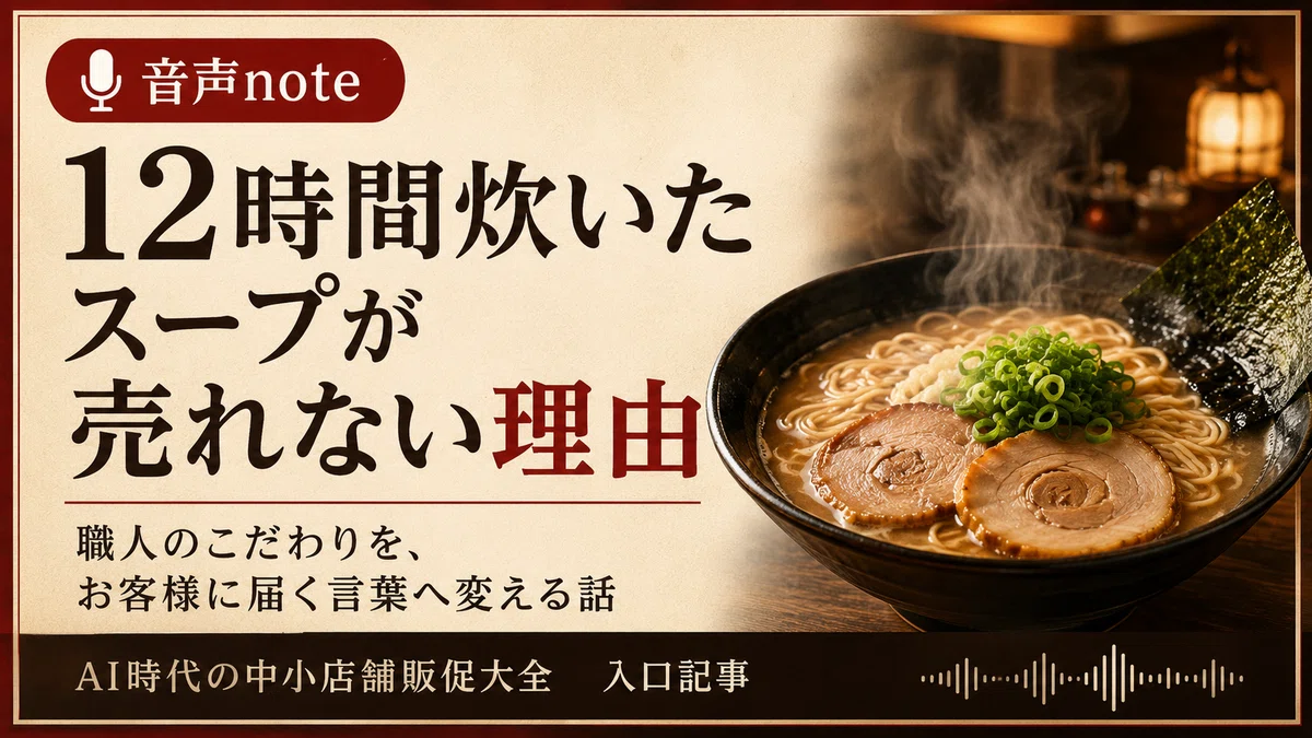 【聞いて学ぶ音声note🔊】12時間炊いたスープが売れない理由職人のこだわりを、お客様に届く言葉へ変える話｜ぜっと｜ Z Observer ...