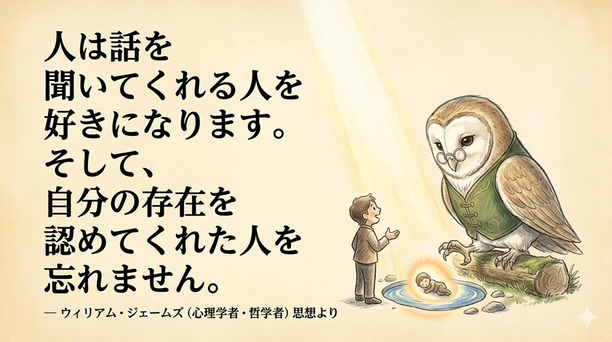 人は話を聞いてくれる人を好きになります。そして、自分の存在を認めてくれた人を忘れません。｜毎日の知恵の黄金サイクル