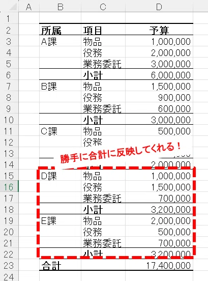 小計でSUM関数を使っている人。今すぐSUBTOTAL関数を使ってください。｜あんこ｜Excel仕事術
