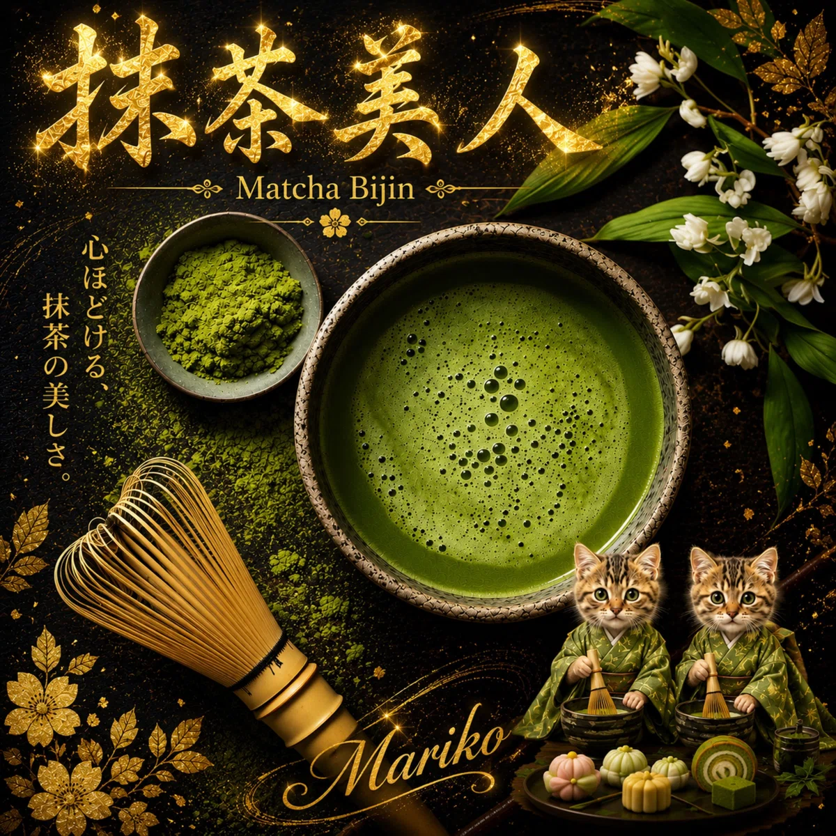 🍵 抹茶美人🍵日本の美しさを一杯のお抹茶に込めた曲を作りました。聴いて下さい♬｜Goldcat music design studio