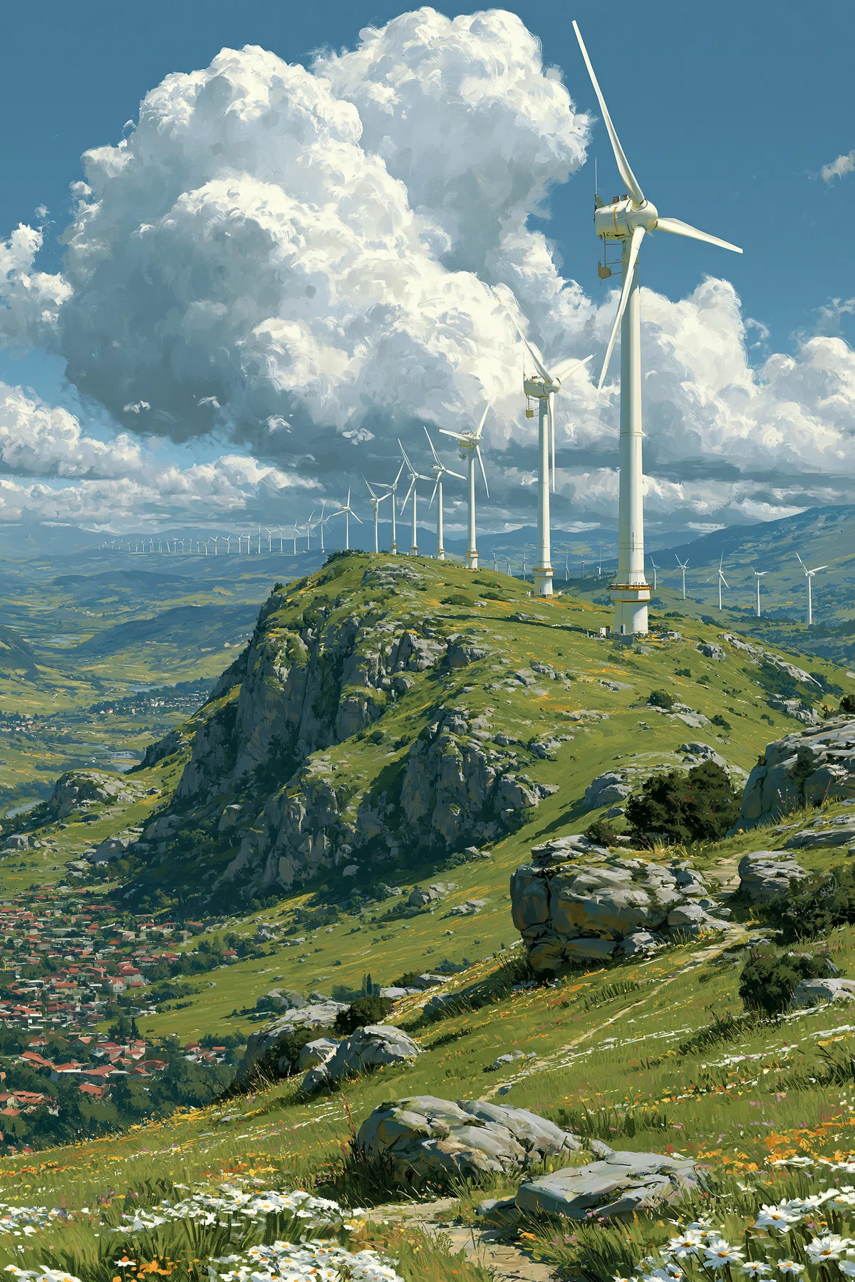 A Must-See for Beginners! [Windmill x Mountain x Sky] Copy-Paste AI ...