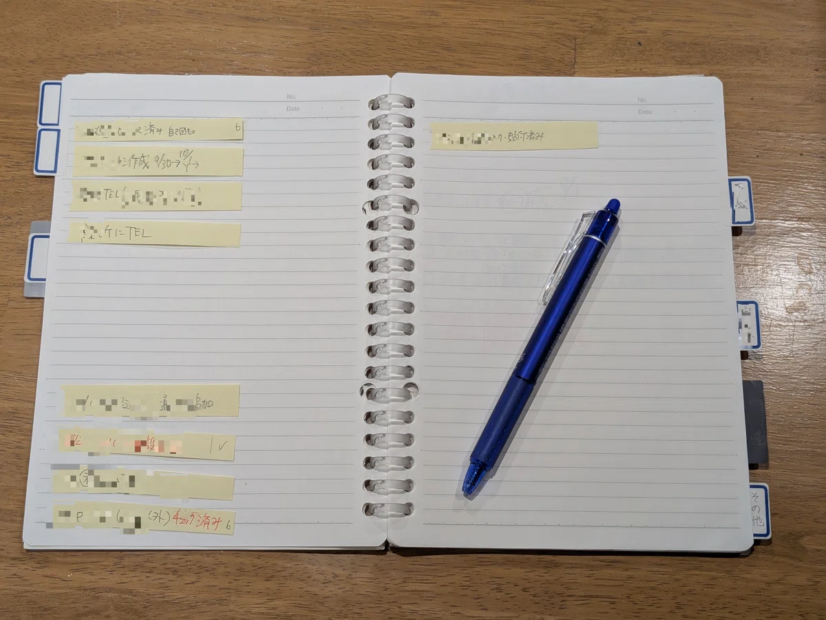 Planner | I made a work planner using Muji refill notebooks and sticky ...
