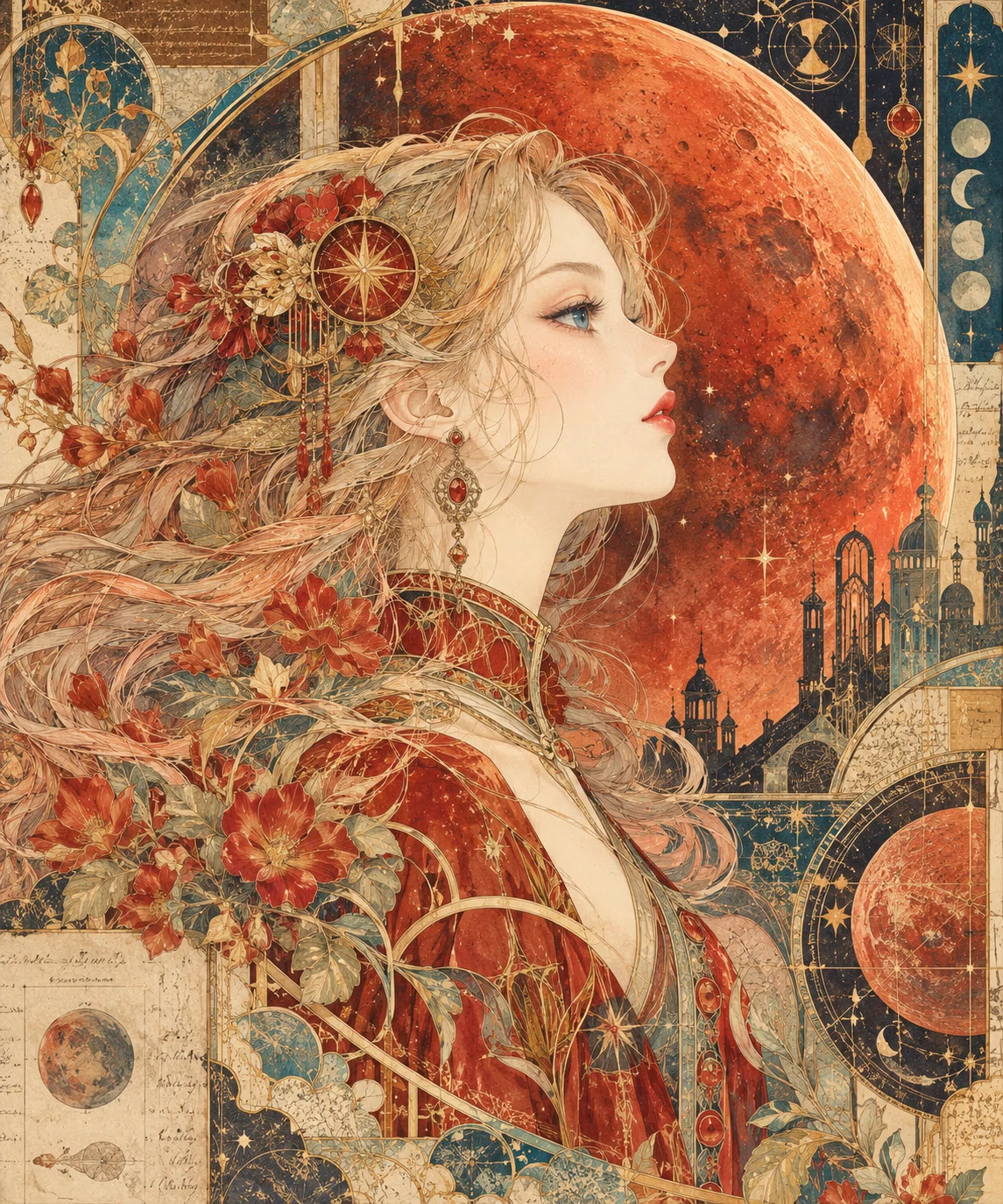 AI Illustration Fantasy Book (Crimson Volume)｜ofukuwake