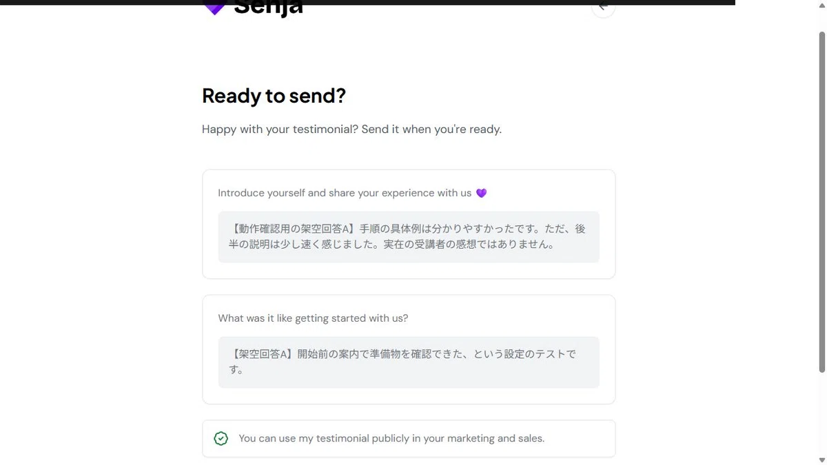 Selecting testimonials for a course enrollment page. Using Senja to ...