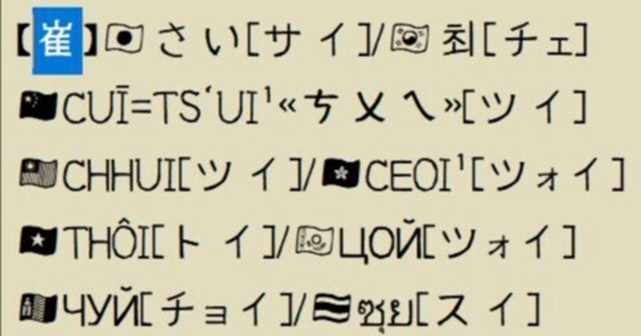 各言語における崔さんの読み方｜Qvarie