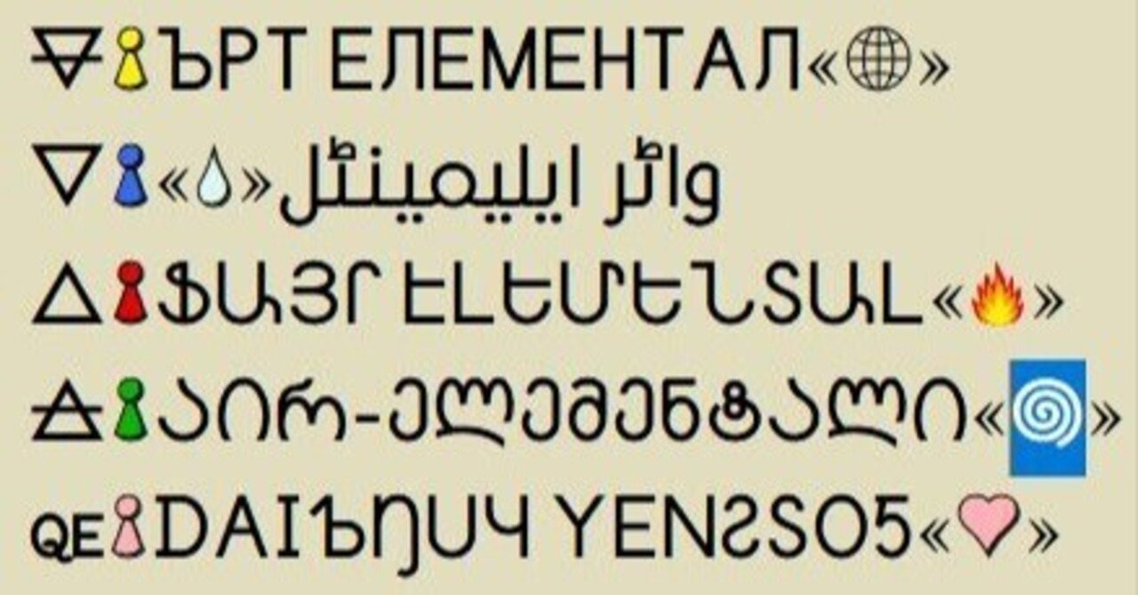 いろいろな言語でエレメンタル関連｜Qvarie