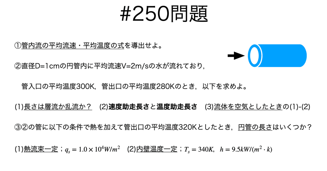 書記が物理やるだけ#250 内部流の強制対流熱伝達｜Writer_Rinka