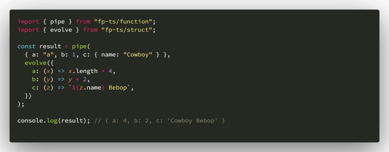 fp-tsライブラリから提供されているevolve関数のデモ https://codesandbox.io/p/sandbox/goofy-brook-520tz3?file ...