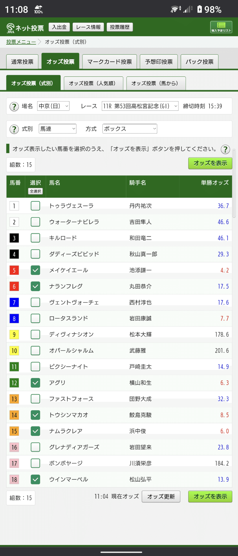 日曜中京11R高松宮記念｜gan-nosuke