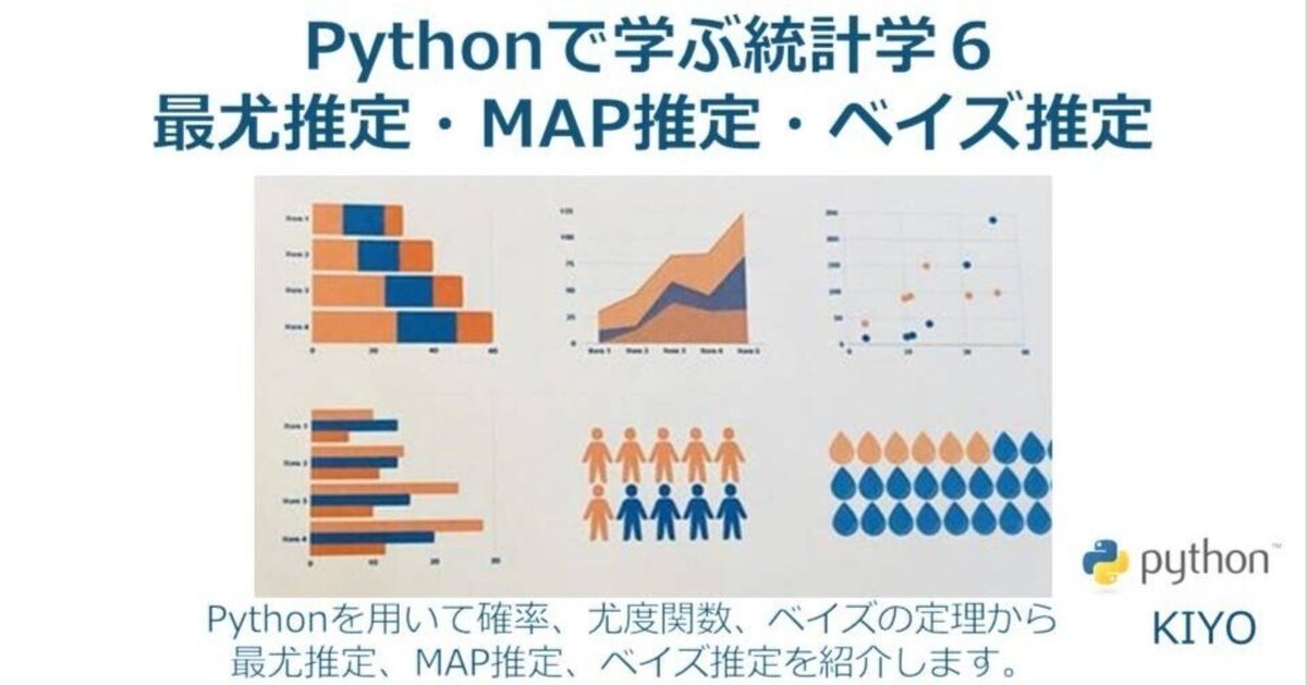 Pythonで学ぶ統計学6：最尤推定・MAP推定・ベイズ推定｜KIYO