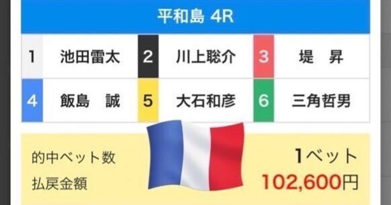 平和島4r 1224【🔥昨日は平和島4rで10万over万舟一撃今日も特大狙うぞ絶対見逃すな🔥】｜万舟皇帝プロの競艇予想屋🇫🇷｜note