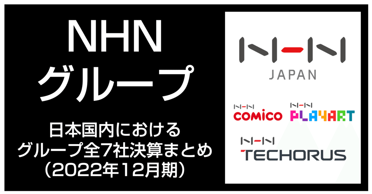 【全7社】NHNグループ会社決算まとめ（2022年12月期）｜官報ブログ +プラス