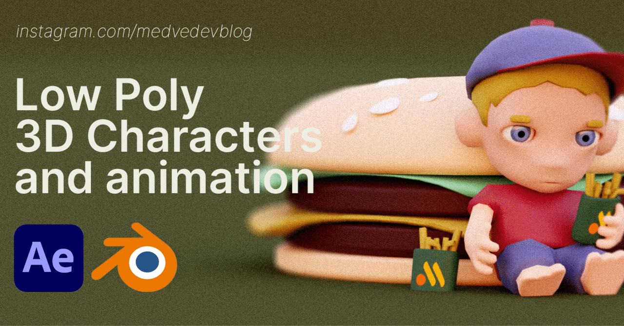 Low poly character for Unity / Blender 3D｜alex