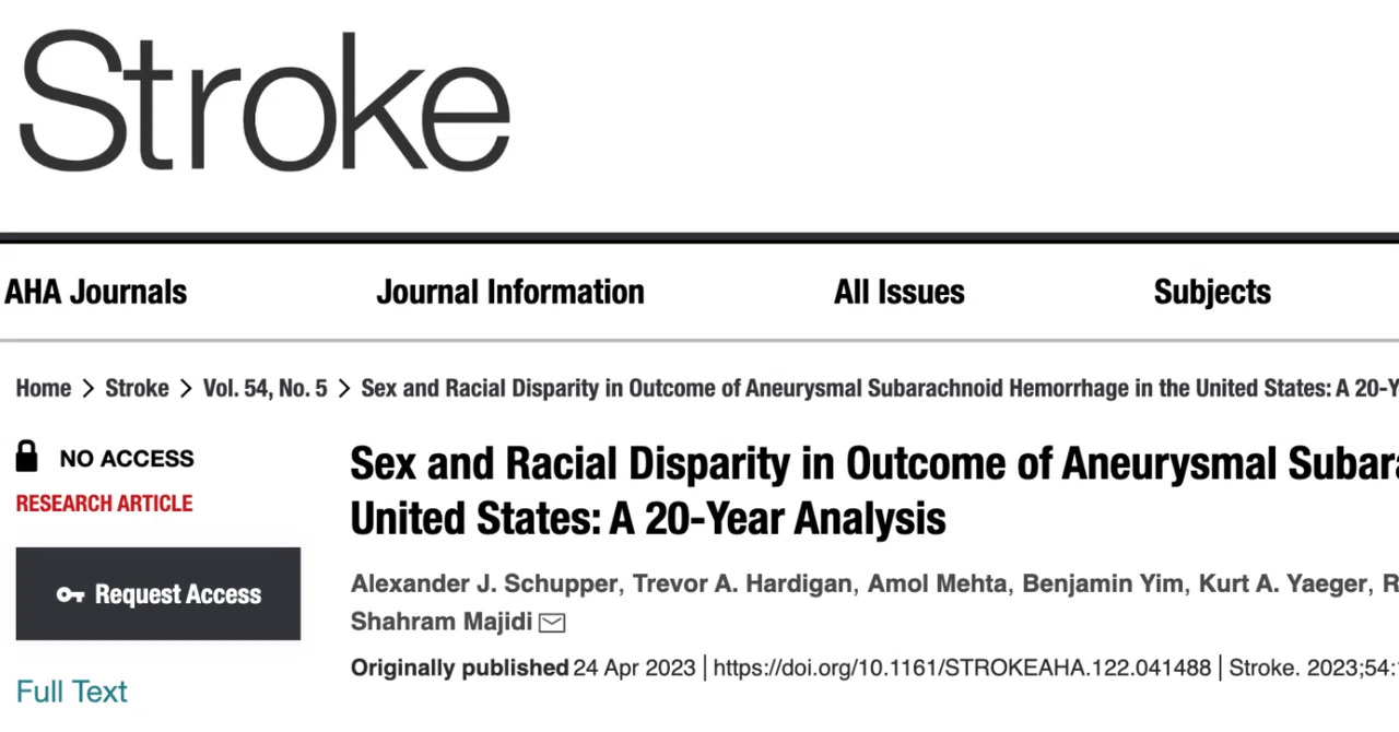 Sex And Racial Disparity In Outcome Of Aneurysmal Subarachnoid 1015