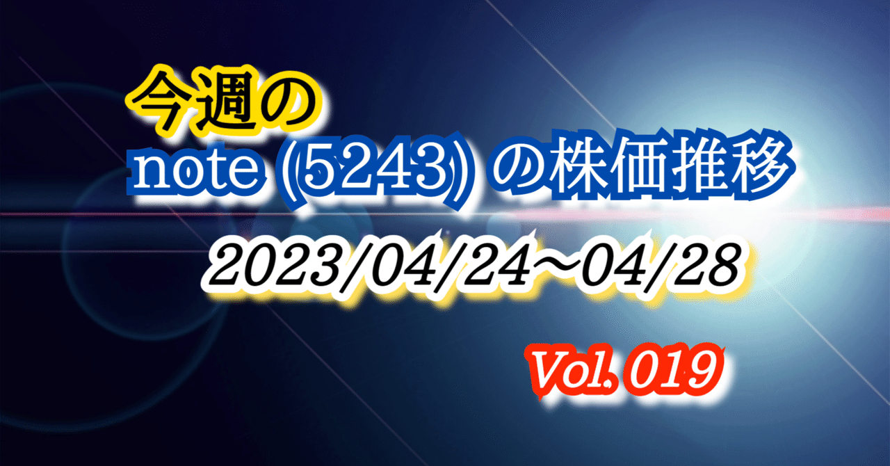 今週の note (5243) の株価推移 (2023/04/24~04/28) Vol.019｜藤巻隆