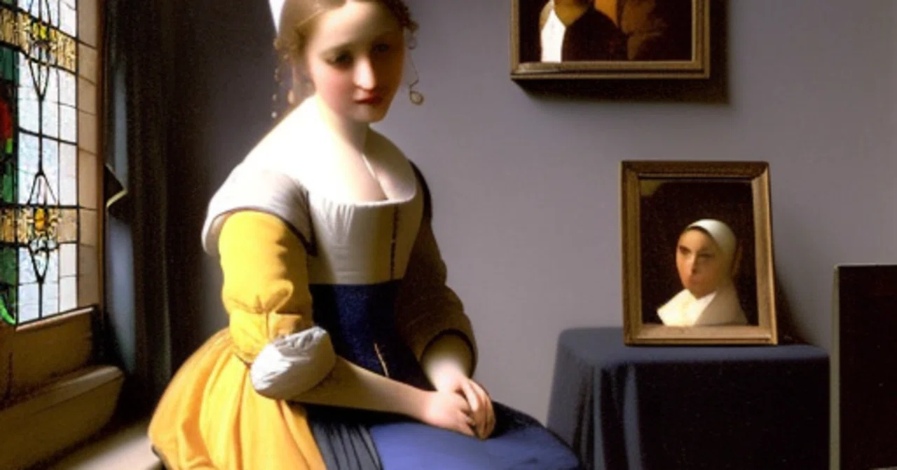 絵画と女(Woman with paintings)/ヨハネスフェルメール｜フェルメールAI美術館(Vermeer AI museum)