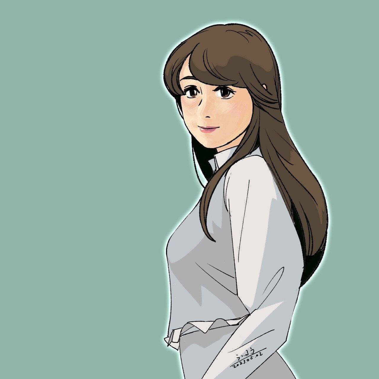 ポートレート：2023.05.02 手違いでちょっと色っぽくなってしまった😅 ポーズにバリエーションが欲しいですね。 ｜ART 頼風