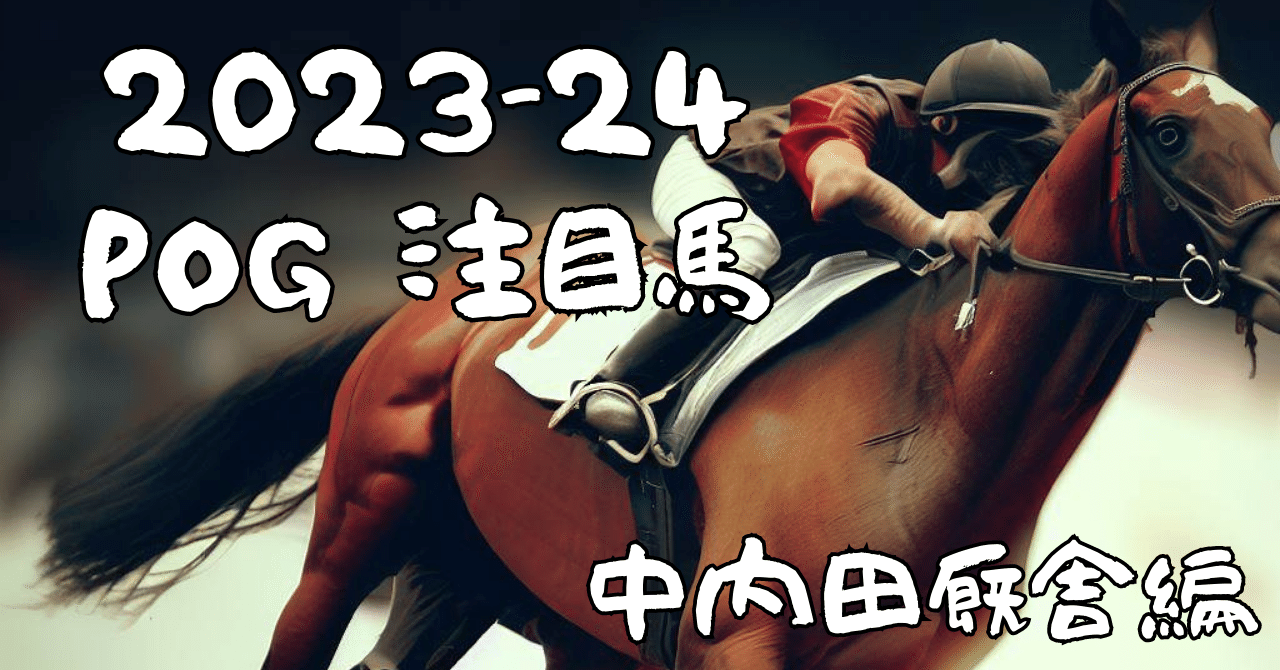 2023-2024 POG 注目馬【中内田充正厩舎】5頭｜Project_H／競馬ライフ