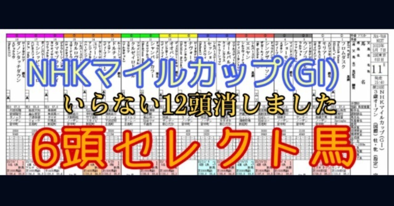 【6頭セレクト馬】nhkマイルカップgiの「6頭セレクト馬」を公開中！！★指数順位･本命馬･買い目予想はありません※6頭セレクト馬のみ