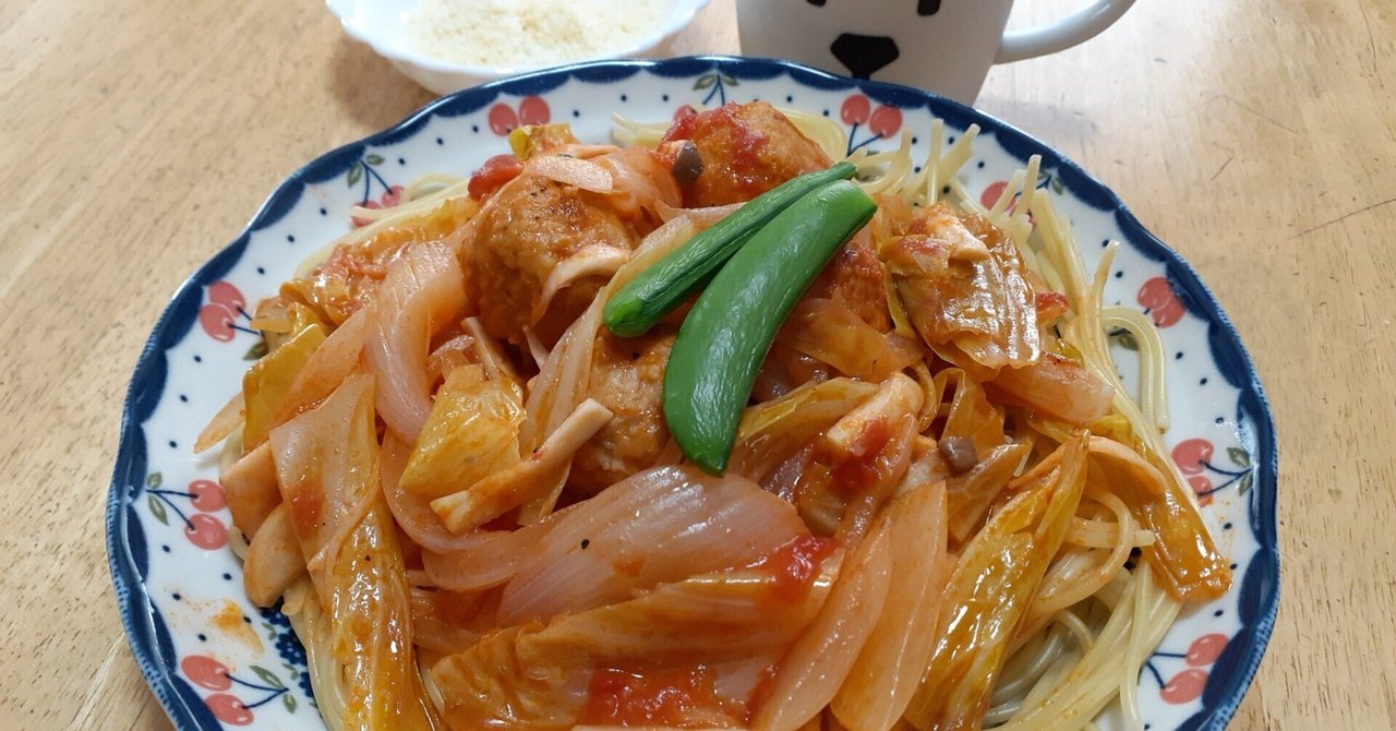 『トマトパスタ🍅🍝』(塩分1.3g)｜guttyo｜note