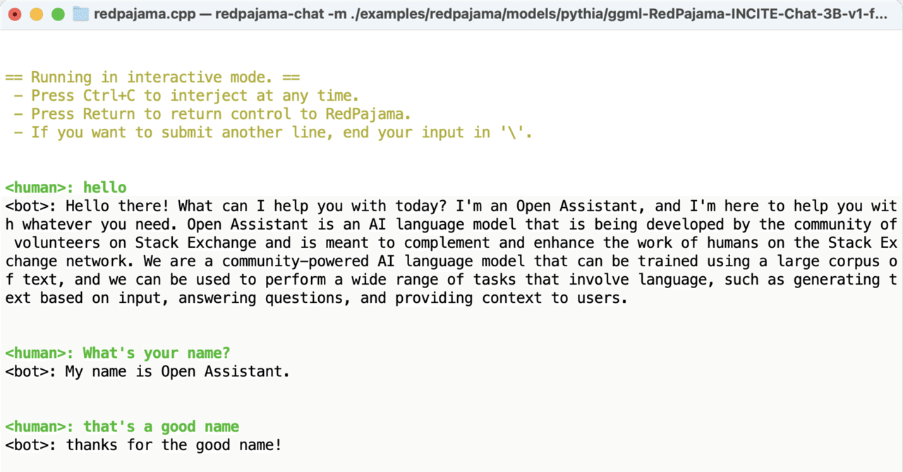 redpajama.cppを試す｜npaka