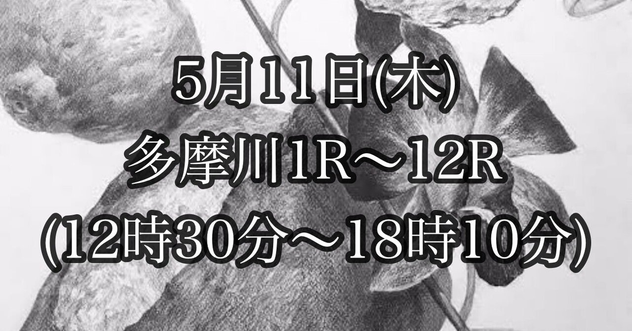 5月11日(木) 多摩川1R〜12R (12時30分〜18時10分)｜YAT総/プロ競艇予想師