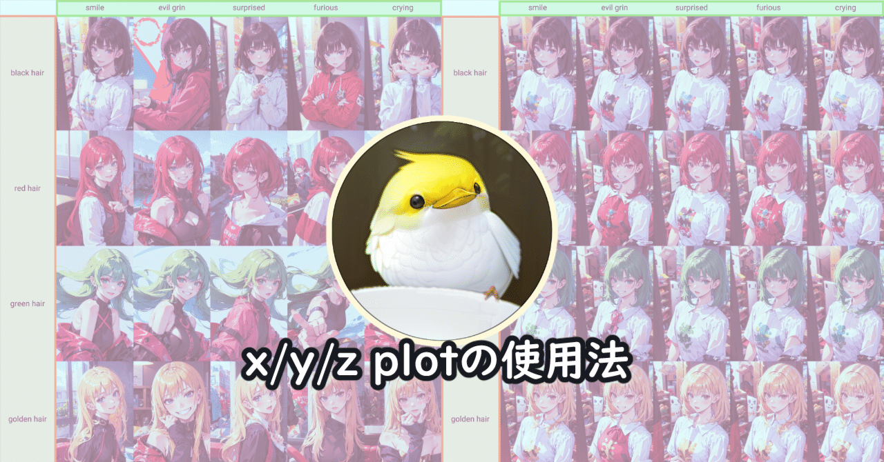 【グリッド表】x/y/z plotの使用法【結果を表でまとめて】｜はかな鳥