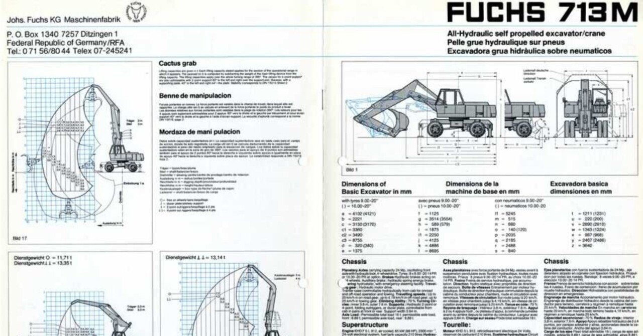 Johs. Fuchs KG Maschinenfabrik FUCHS 713M｜建設機械化ライブラリー