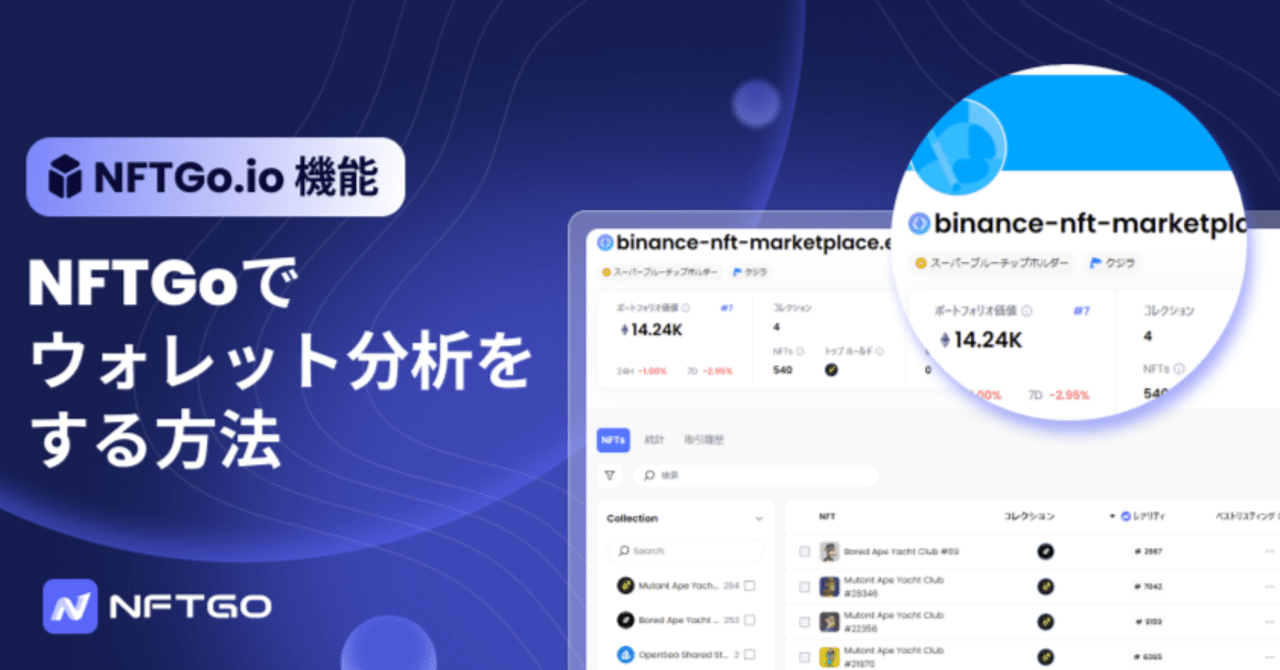 NFTGoでウォレットデータ分析をする方法｜NFTGo 公式