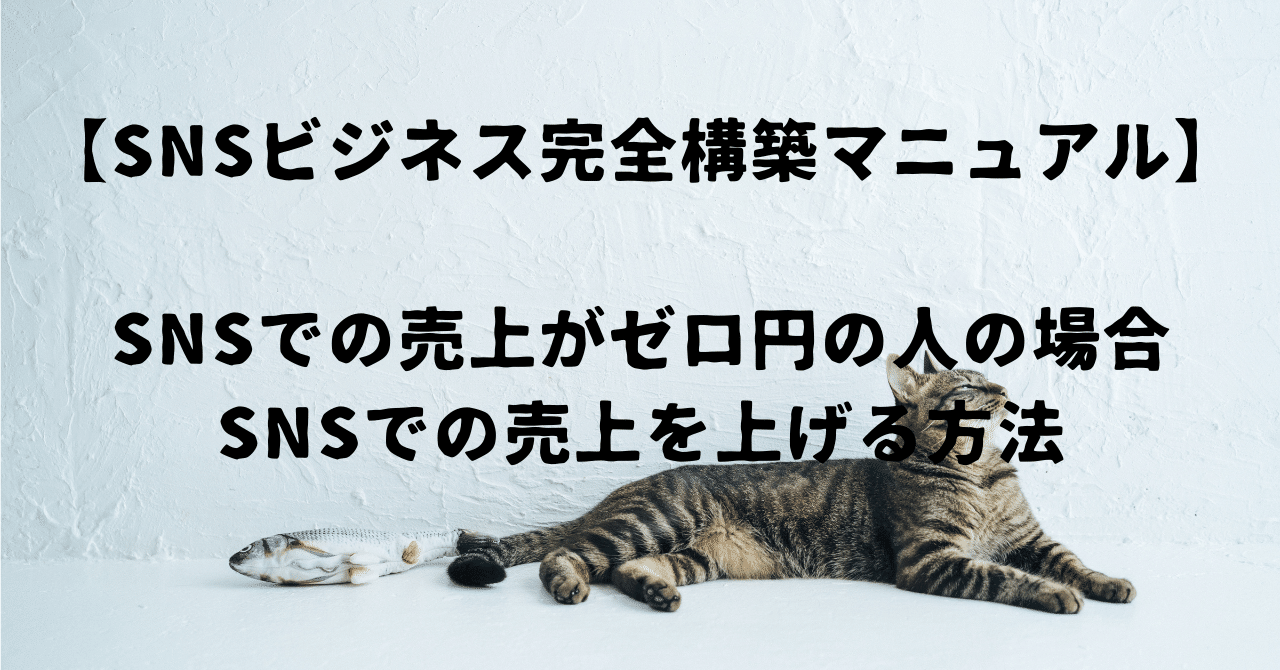 【SNSビジネス完全構築マニュアル】SNSでの売上がゼロ円の人の場合：SNSでの売上を上げる方法｜アフィリエイト小学校