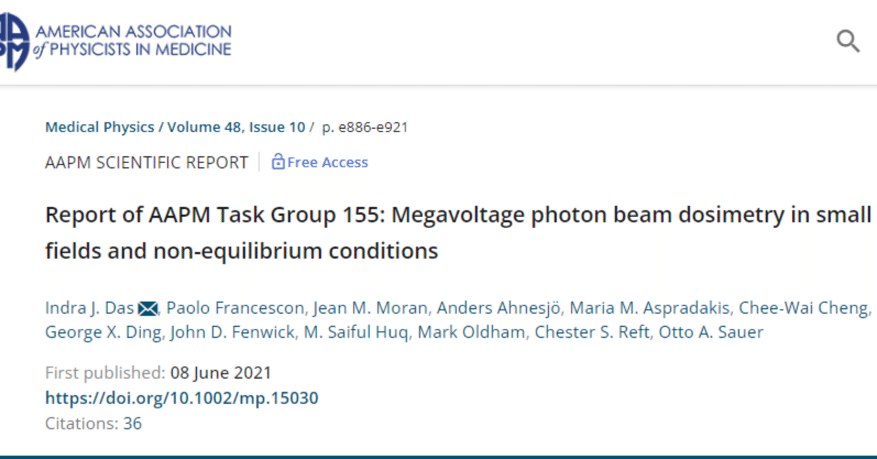 Report of AAPM Task Group 155: Megavoltage photon beam dosimetry in small fields and non ...