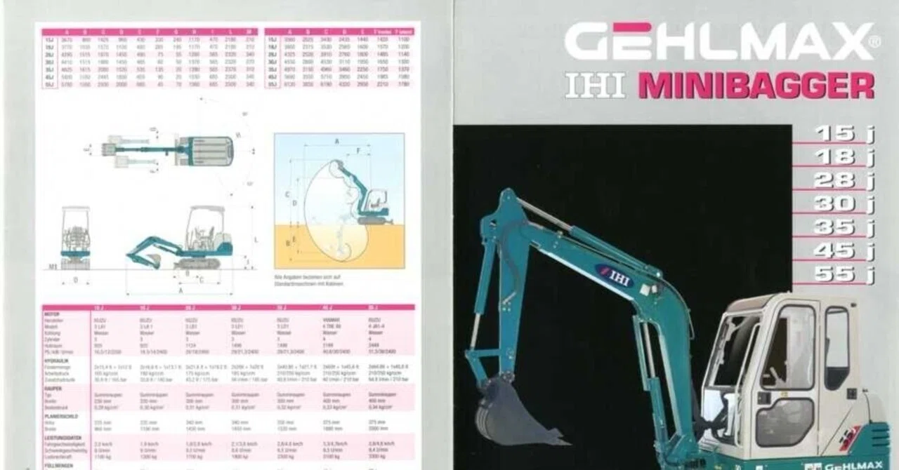 GEHLMAX IHI MINIBAGGER 15j/18 j/28j/30j/35j/45j/55j｜建設機械化ライブラリー