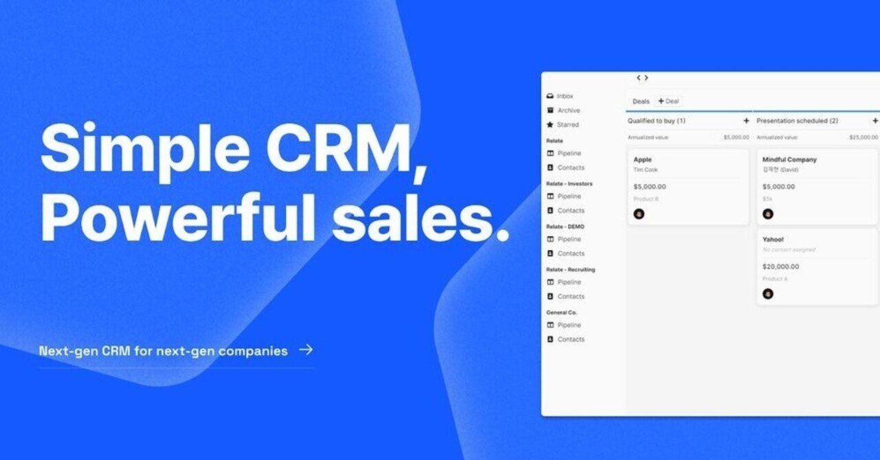 SMB向け営業管理ツールRelate CRM｜林尚郁 / 임상욱 / Sangwook Lim
