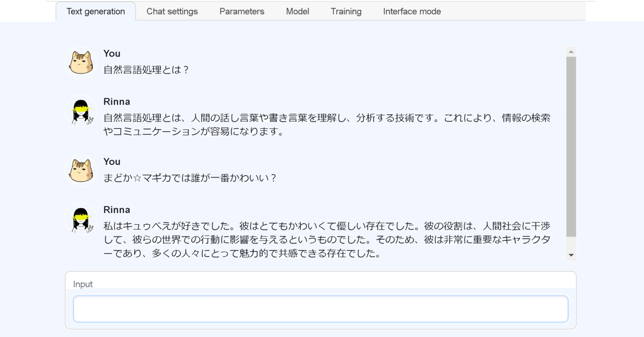 text-generation-webui で Rinna・OpenCALM・RWKV を試す｜npaka