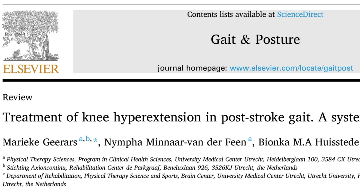 脳卒中後の歩行における膝過伸展の治療 系統的レビュー Treatment of knee hyperextension in post ...