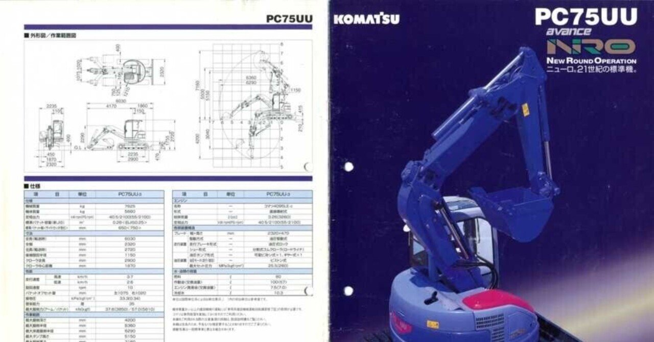 コマツ PC75UU avance NRO NEW ROUND OPERATION ニューロ。21世紀の標準機。｜建設機械化ライブラリー