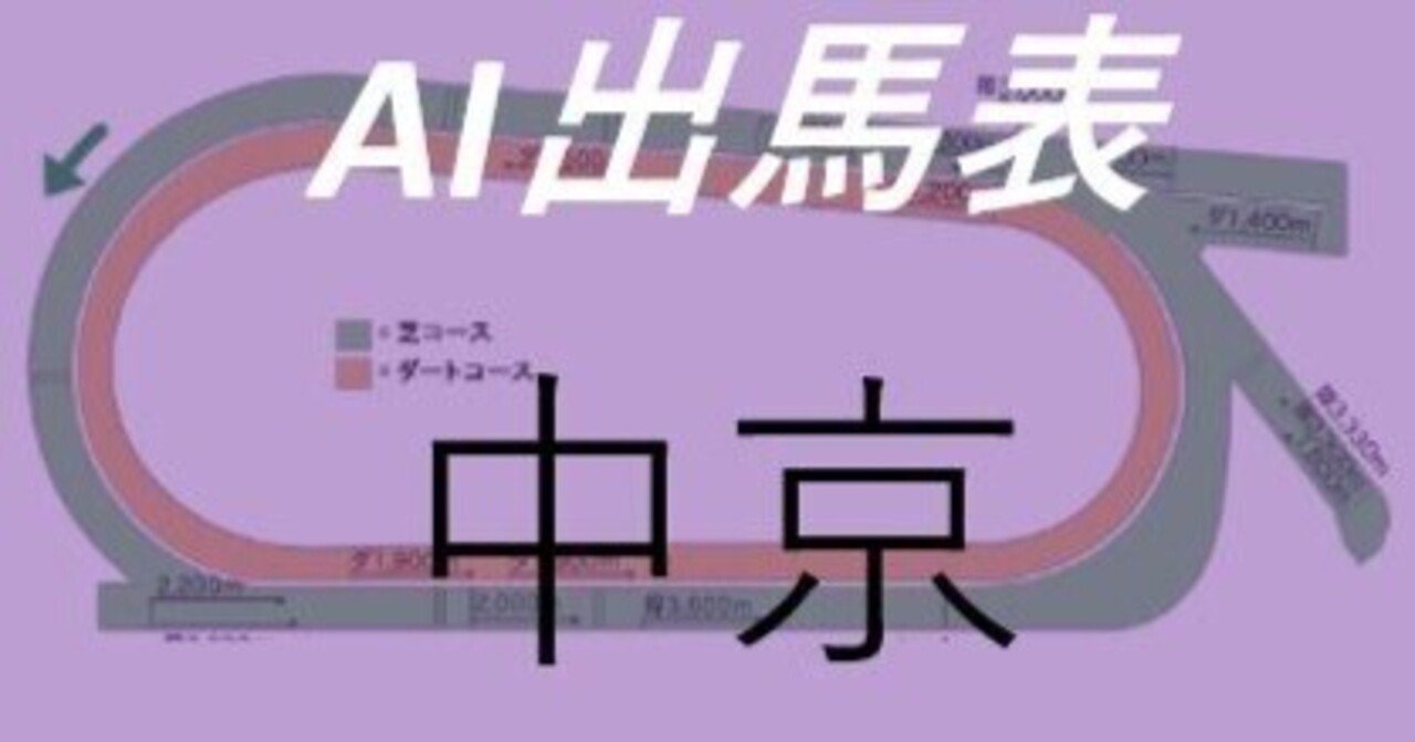 中京 Ai出馬表 ：7月9日（日曜）｜たみさん の Ai馬券と血統分析🐴