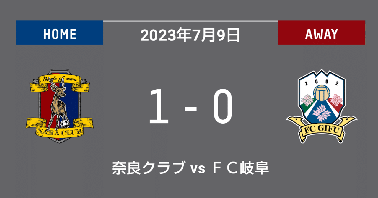 奈良クラブ【外野の観戦記（vsFC岐阜）R5.7.10】｜外野のガヤおじさん⚽🦌