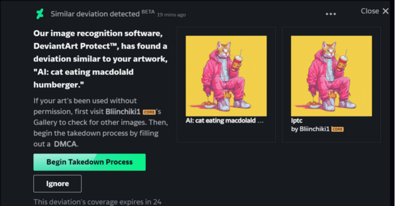 DeviantArtで丸ぱくりされた。DMCA申し立てをして削除してもらった｜みれのスクラップ