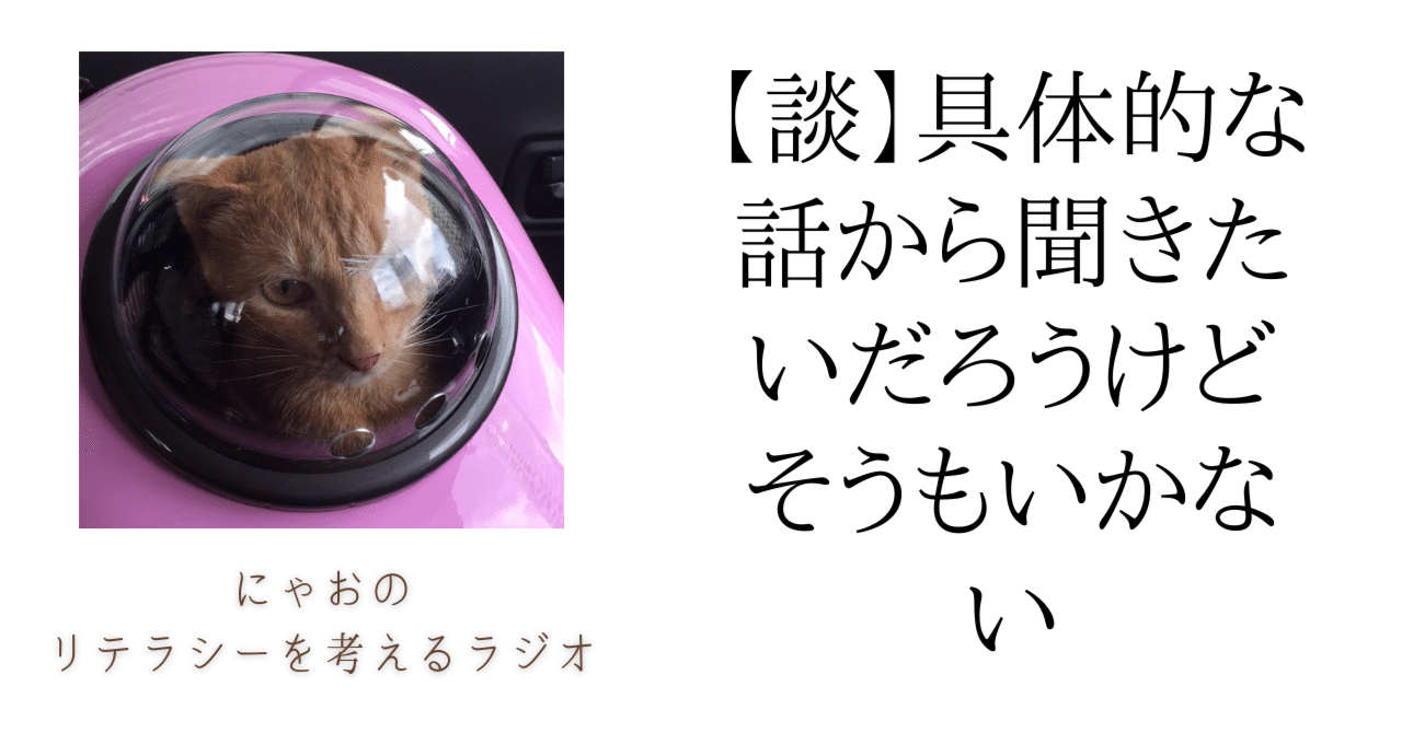 【談】具体的な話から聞きたいだろうけどそうもいかない｜nyao@読書と編集