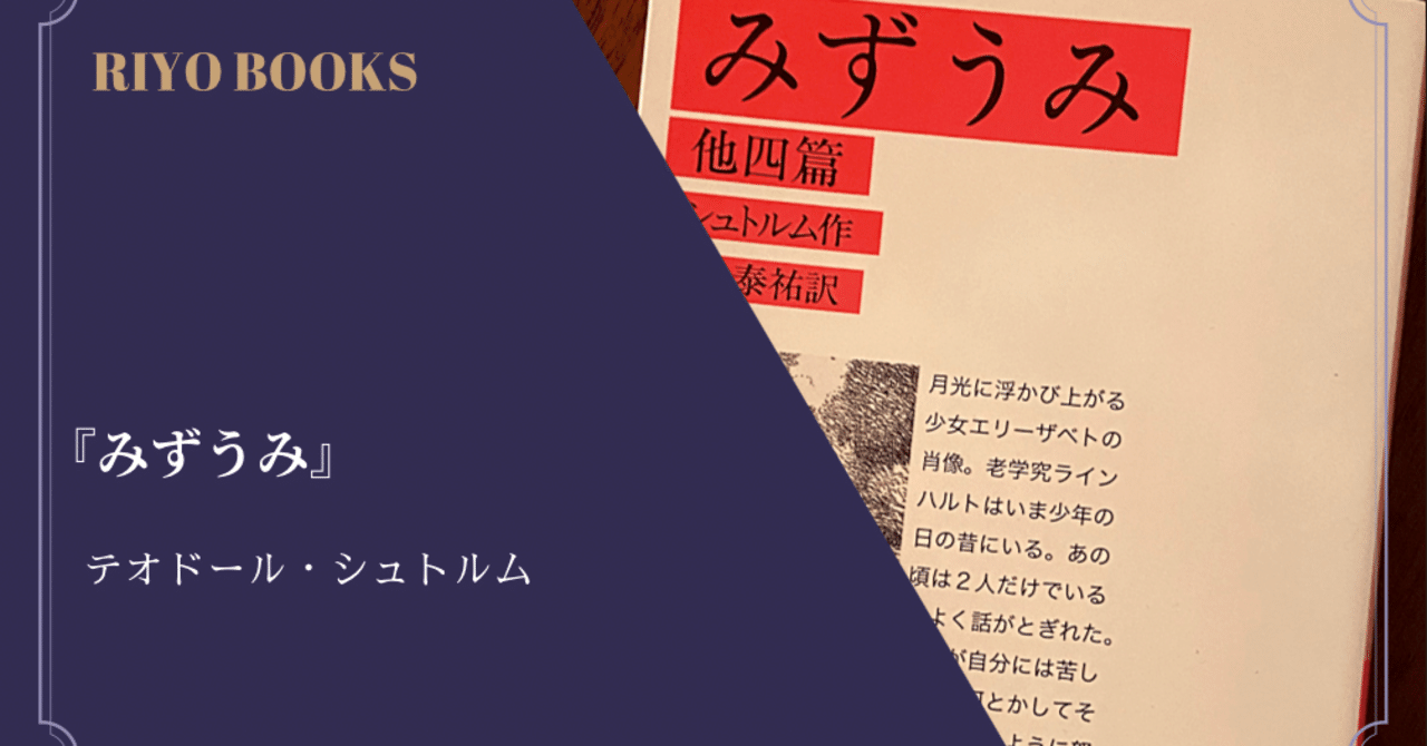 『みずうみ』テオドール・シュトルム 感想｜RIYO_BOOKS