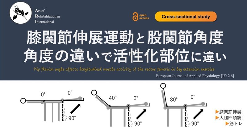 膝関節伸展運動と股関節角度。角度の違いで筋活性化部位に違い|super Human 理学療法士/保健学博士 Phd