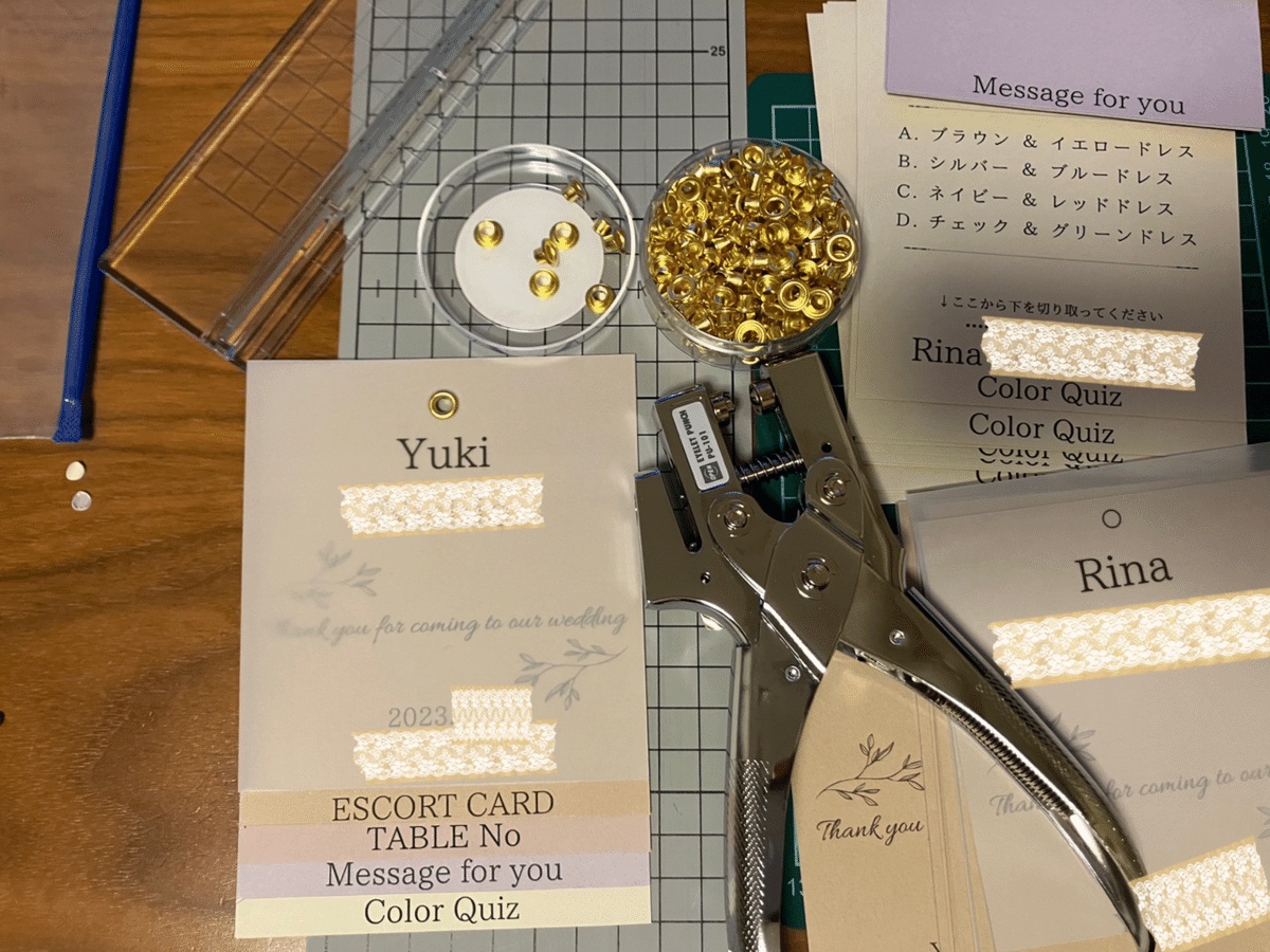 ウェディンググッズDIY(13)エスコートカード｜Tomoka
