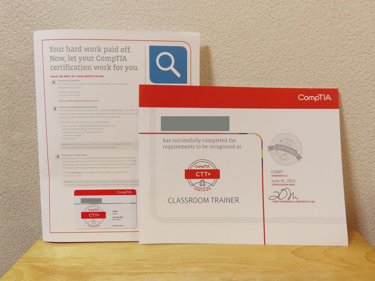 以前記事にアップしました、CompTIA CTT+ クラスルームトレーナー資格（ITに限らないインストラクター資格）ですが、無事に合格すること ...