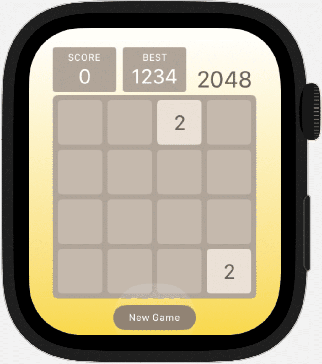 AppleWatchアプリ開発遊戯として、2048ゲームを作ってみることにした。 とりあえず、今日は画面レイアウトを作った。｜tr-kiyo