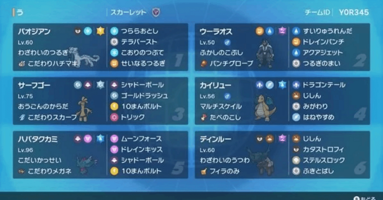 【ポケモンSV】 異端Big6 【S9最終78位】｜ひだかドラピオン