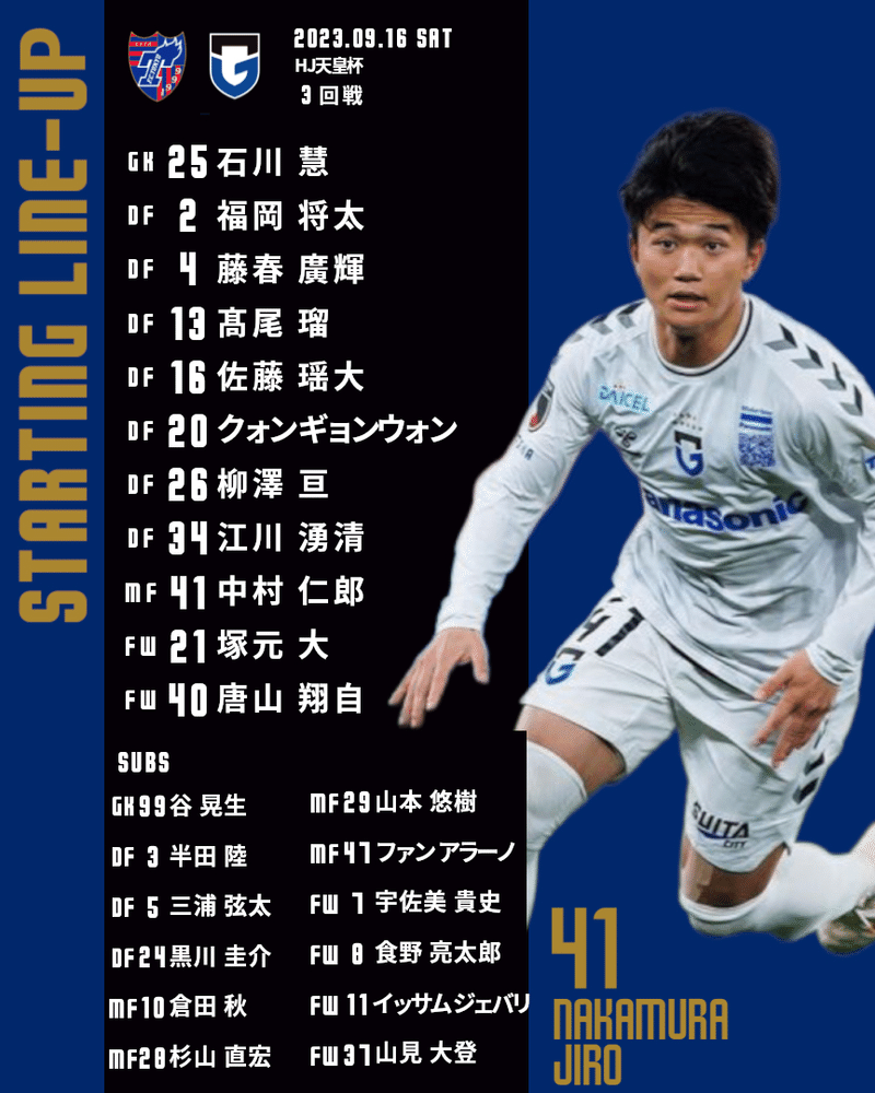 HJ天皇杯3回戦 vsFC東京(A) ｜HJガンバ大阪 オフィシャル