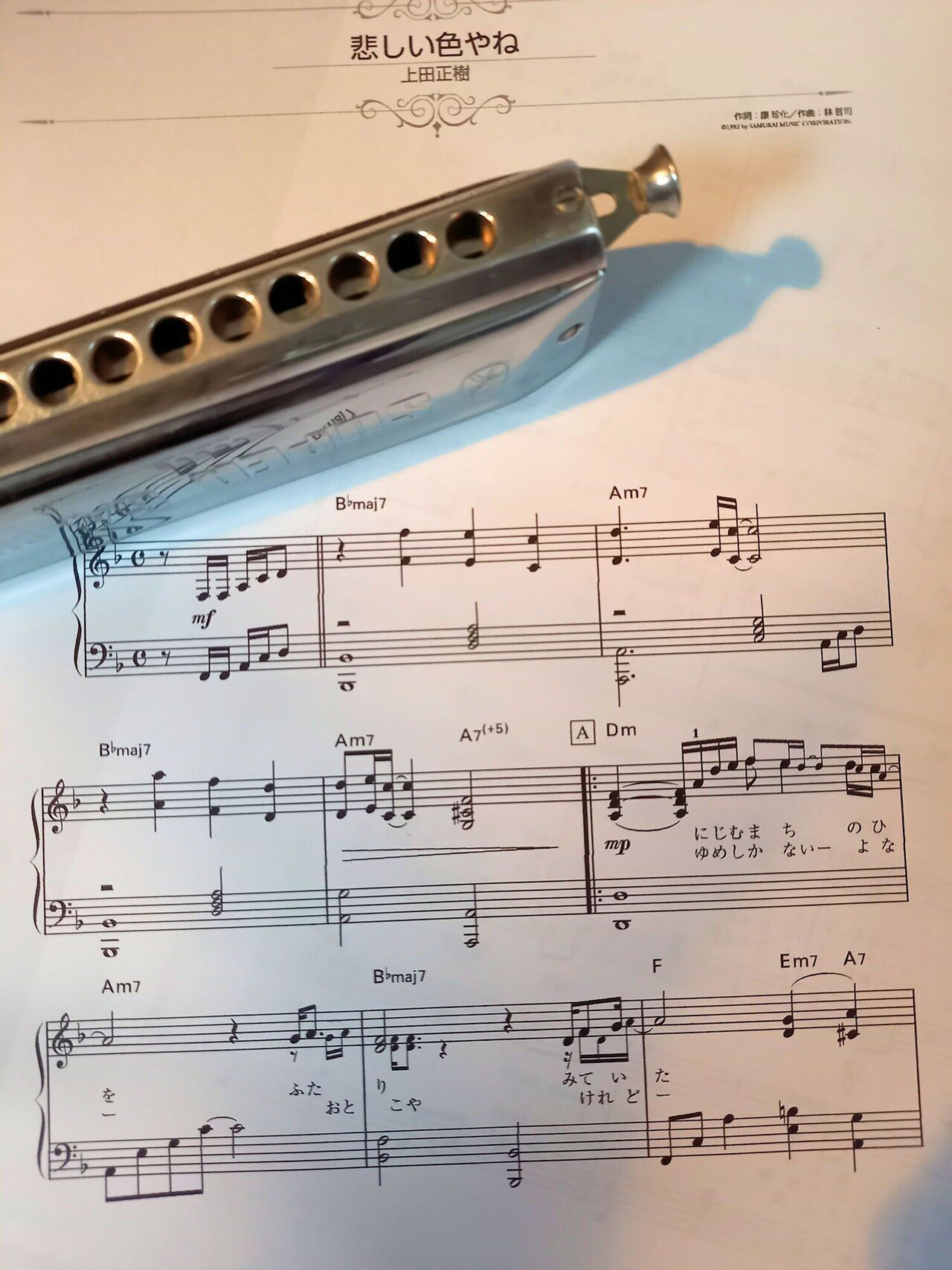 アコースティックギターで、サックスで、「悲しい色やね」の渋いサウンドを聞いてから、この曲が離れない。ハーモニカでどんな音色を出せるのだろう？｜Kenji Tanaka