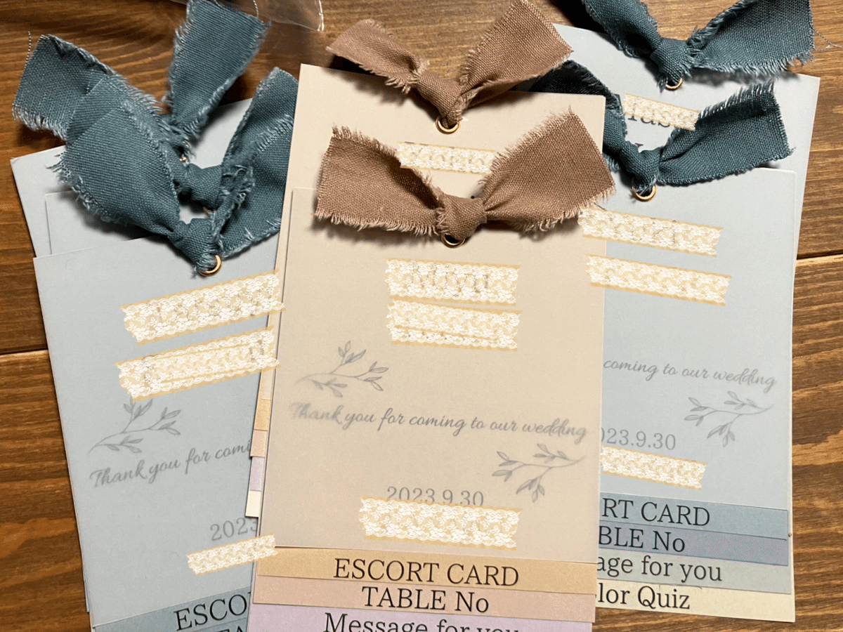 ウェディンググッズDIY(13)エスコートカード｜Tomoka