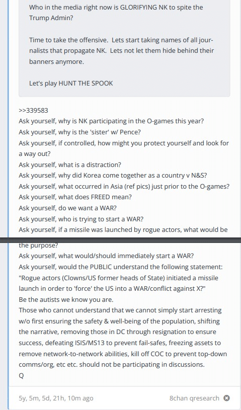 朝鮮半島のことも今回のトランプ氏らの作戦のことも、2018年2月11日のQAlertに明確に書いてある。｜ちれんchyren⭐️SHOGUN ...